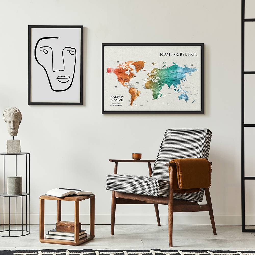 Bohemian Pathways - Push Pin World Map | Lime & Lou