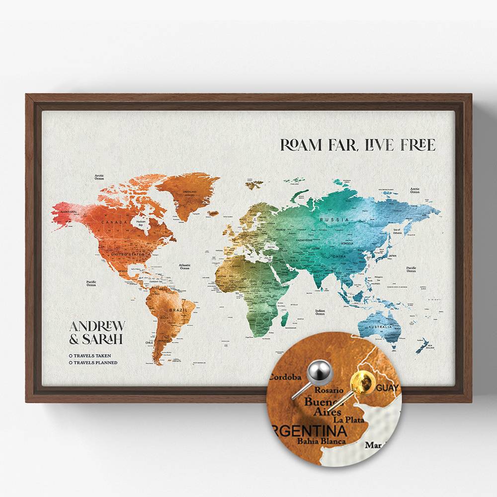 World Push Pin Travel Maps | Personalized