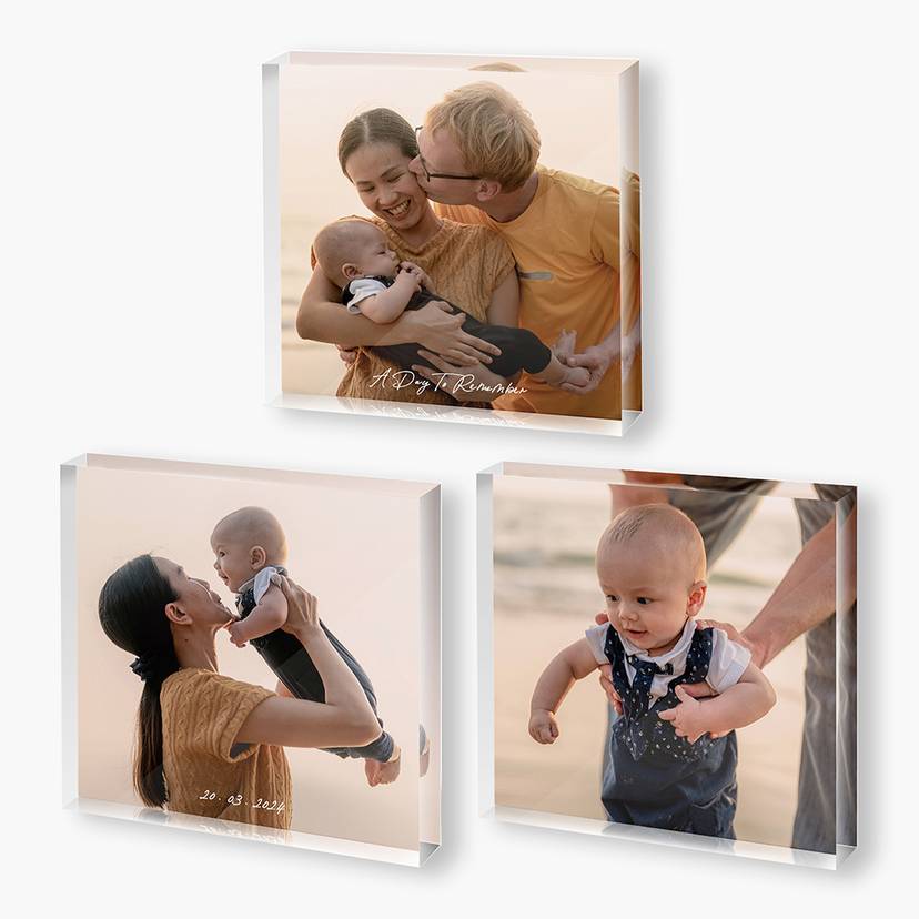 Captured Moments Trio: Personalized 3D Acrylic Blocks | Lime & Lou