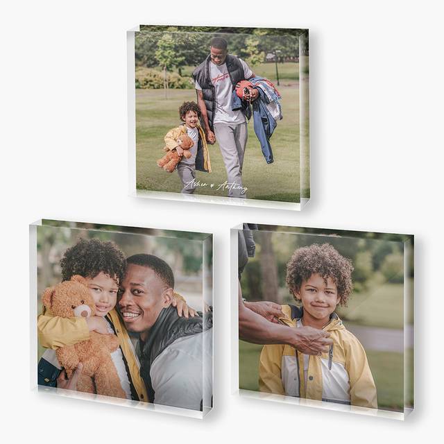 Captured Moments Trio: Personalized 3D Acrylic Blocks | Lime & Lou