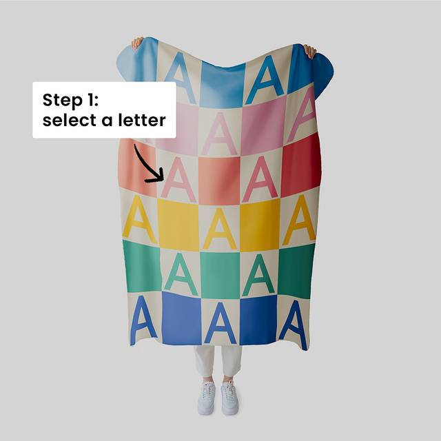 Checkerboard Letters - Custom Blanket | Lime & Lou
