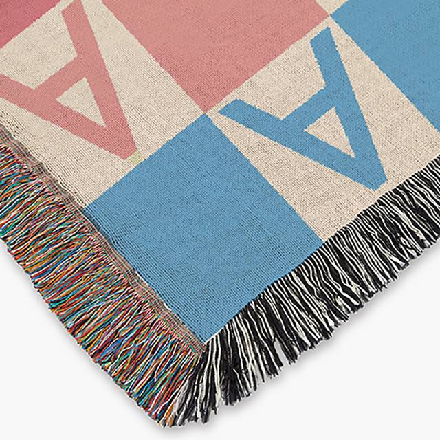 Checkerboard Letters - Custom Cotton Woven Blanket | Lime & Lou