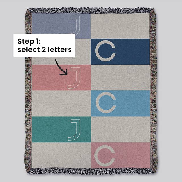 Initial Connection - Custom Cotton Woven Blanket | Lime & Lou