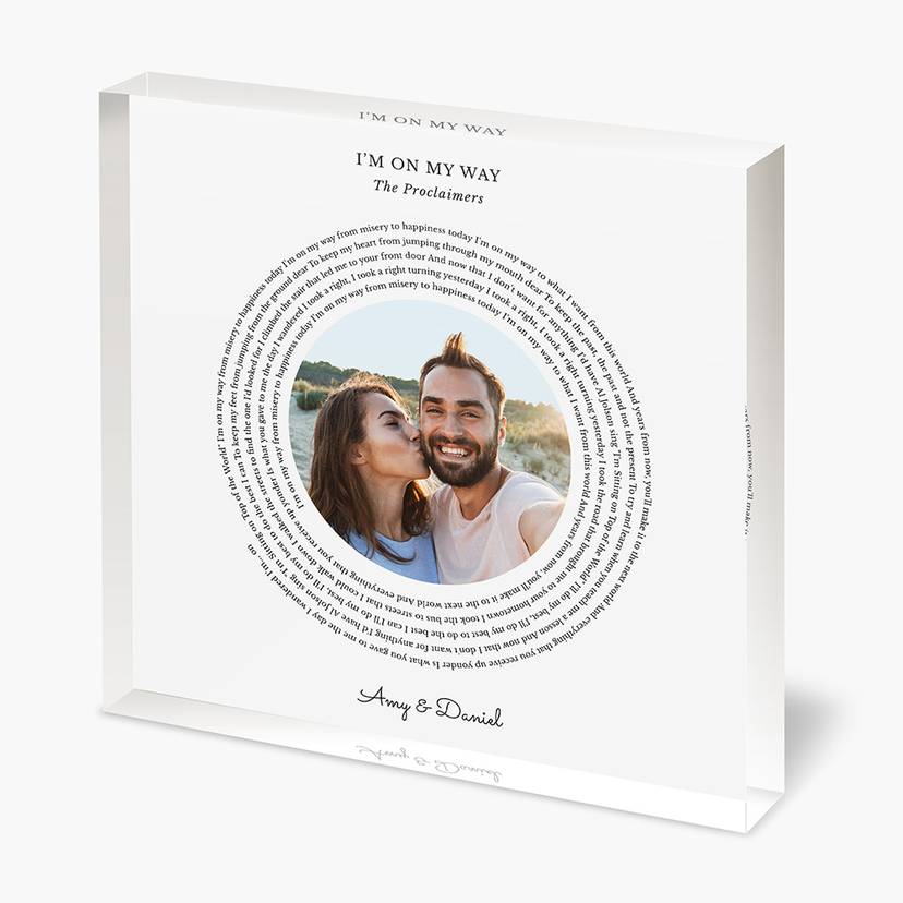 Custom 3D Acrylic Song Lyrics Plaque with Photo | Lime & Lou