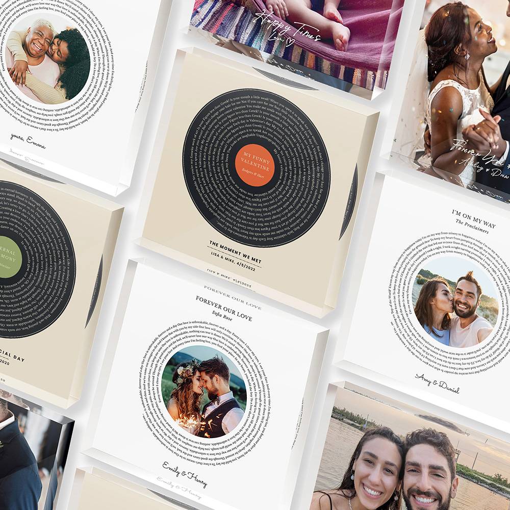 Custom 3D Acrylic Song Lyrics Plaque with Photo - Lime And Lou