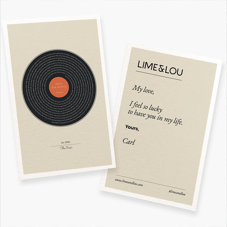 Custom Music Memory Gift Note - Lime And Lou