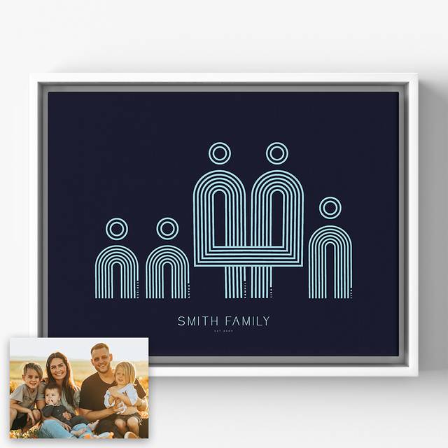 Fam Line - Custom Family Portrait Art Canvas | Lime & Lou