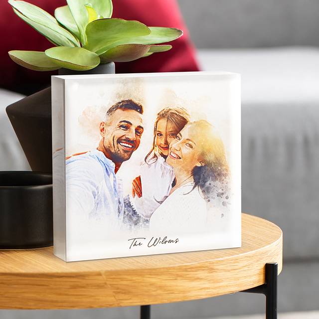Forever Family - Watercolor Acrylic Block - Lime And Lou