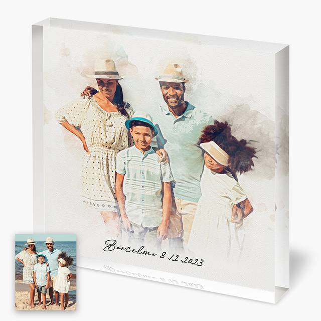 Forever Family - Watercolor Acrylic Block - Lime And Lou