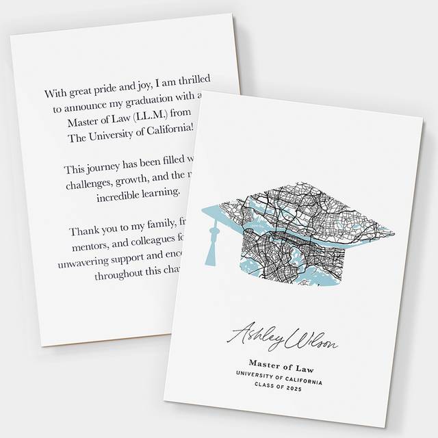 From Cap to Map - Custom Graduation Announcement Cards (Set of 25 ...