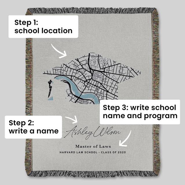 From Cap to Map - Custom Cotton Woven Blanket - Lime And Lou