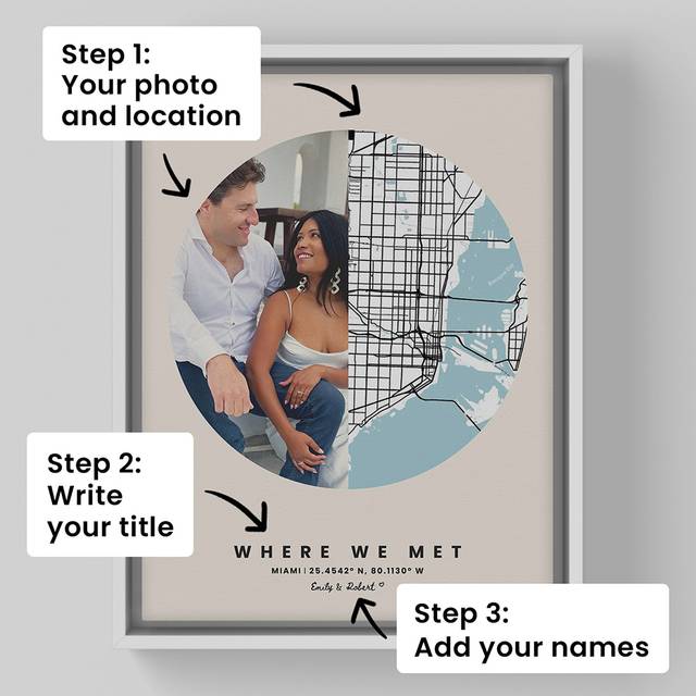 Love Coordinates Custom Canvas | Lime & Lou