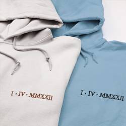 Love in Numerals - Custom Embroidered Roman Numeral Hoodie | Lime & Lou