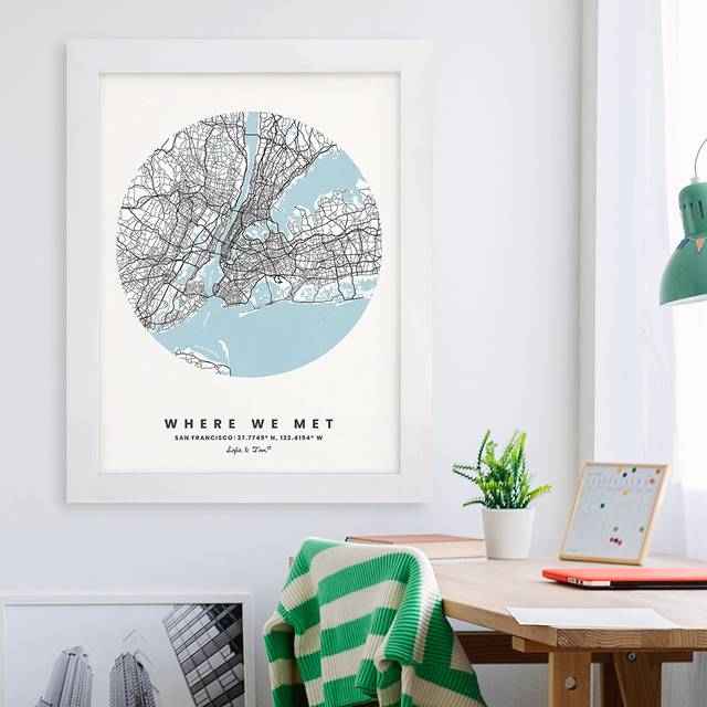 Mapping Happiness Custom Print Lime Lou