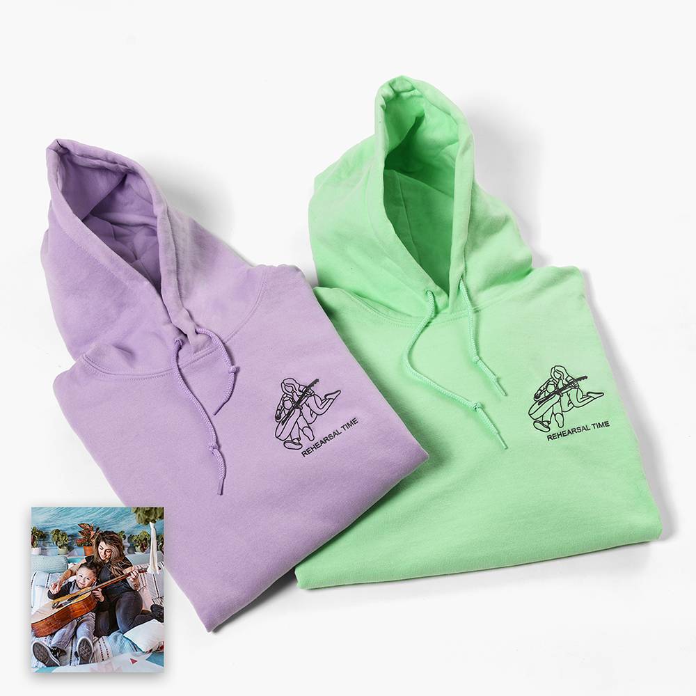 Mom's Threaded Treasure - Custom Line Art Hoodie | Lime & Lou