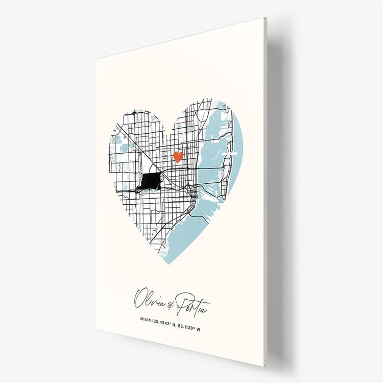 Our Love Map Custom Acrylic - Lime And Lou