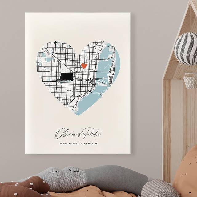 Our Love Map Custom Acrylic - Lime And Lou