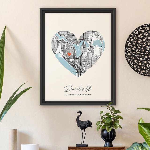 Our Love Map Custom Canvas - Lime And Lou
