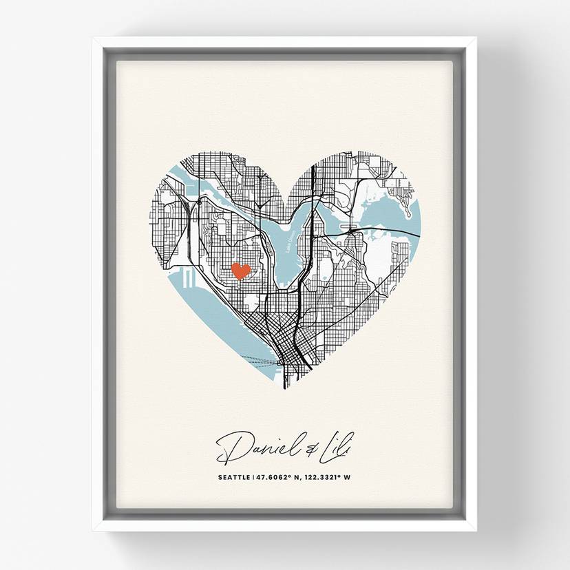 Our Love Map Custom Canvas | Lime & Lou