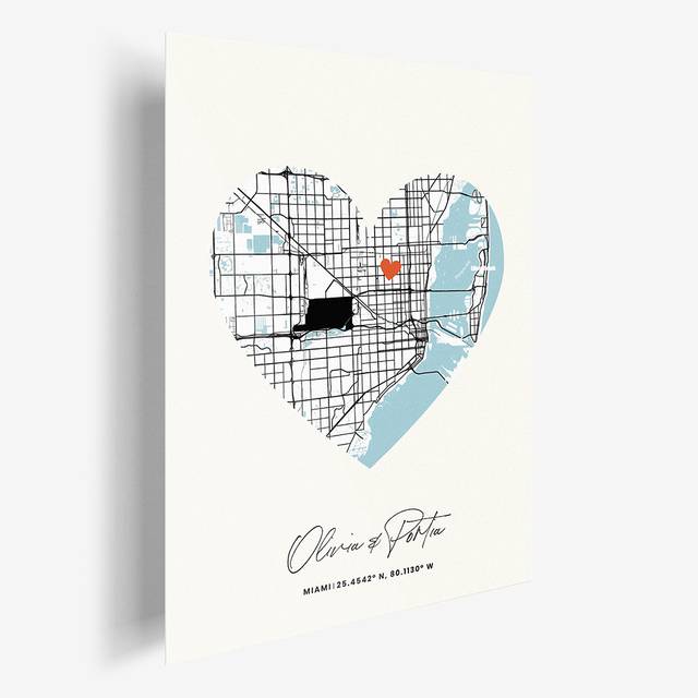 Our Love Map Custom Metal | Lime & Lou