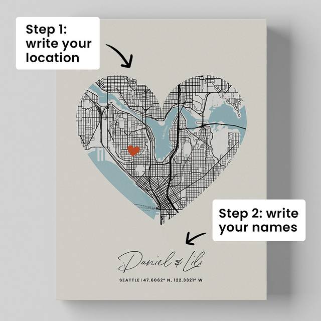 Our Love Map Custom Metal | Lime & Lou