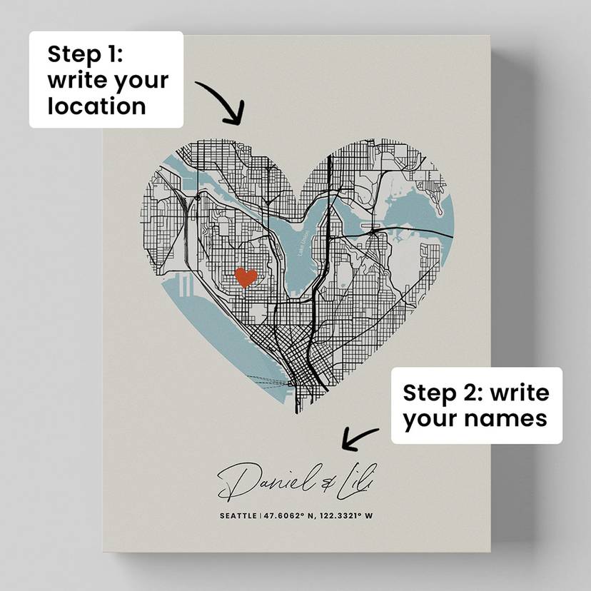 Our Love Map Custom Metal | Lime & Lou