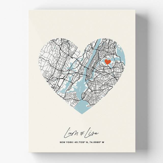 Our Love Map Custom Metal | Lime & Lou