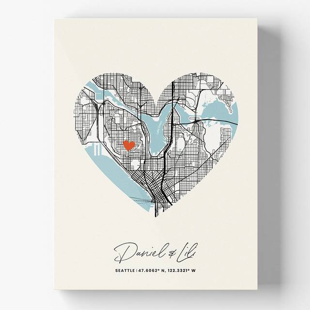 Our Love Map Custom Metal | Lime & Lou