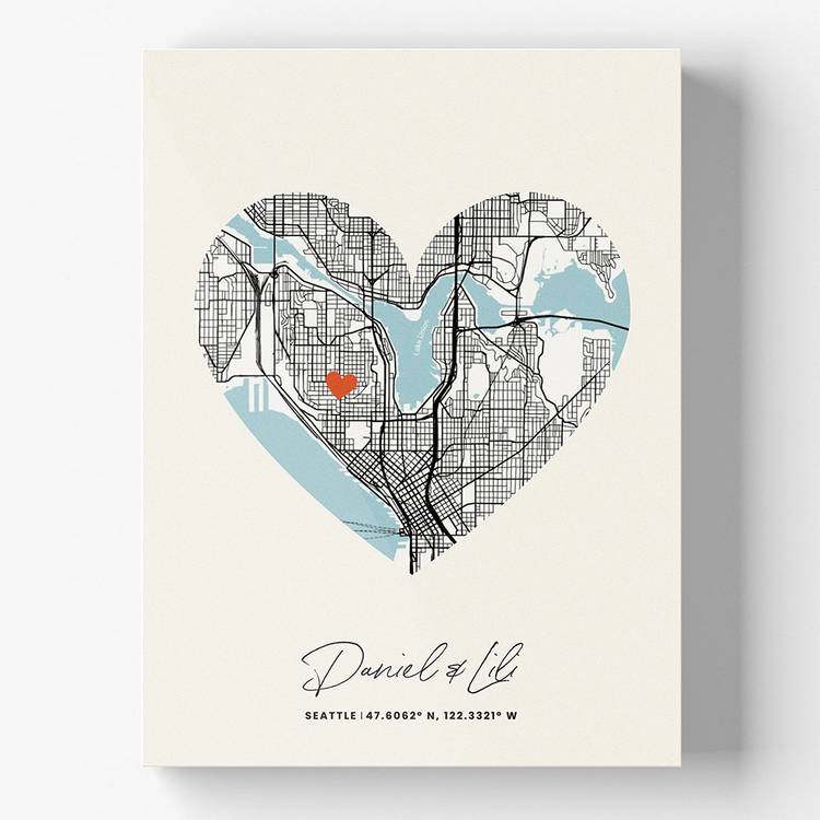 Our Love Map Custom Metal | Lime & Lou