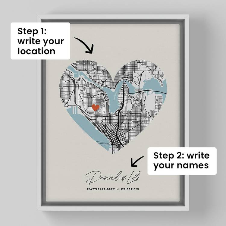 Our Love Map Custom Print - Lime And Lou