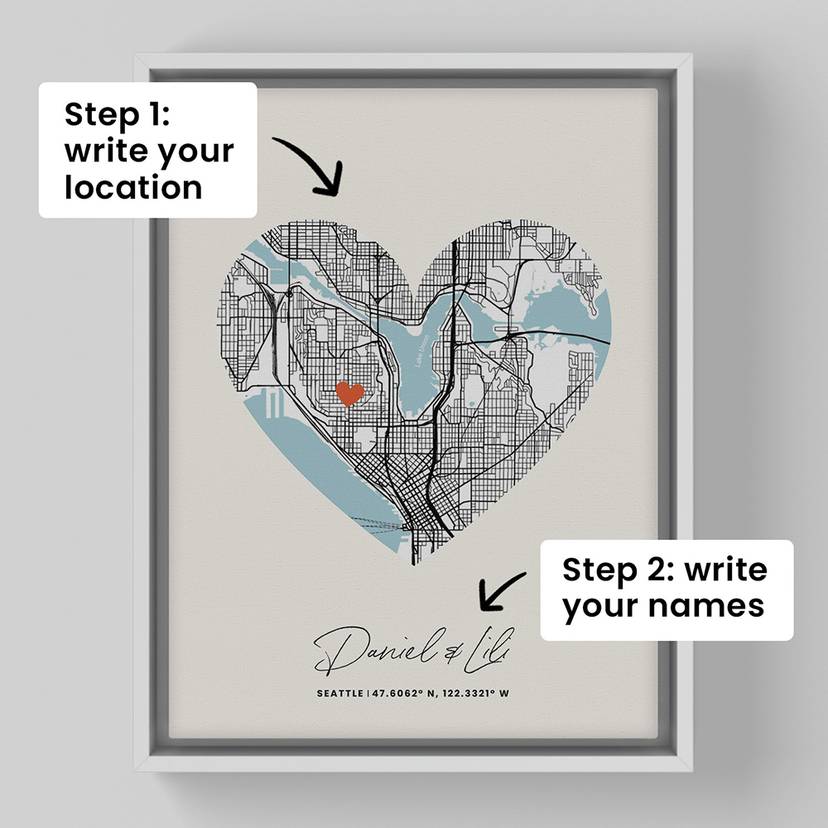 Our Love Map Custom Print - Lime And Lou