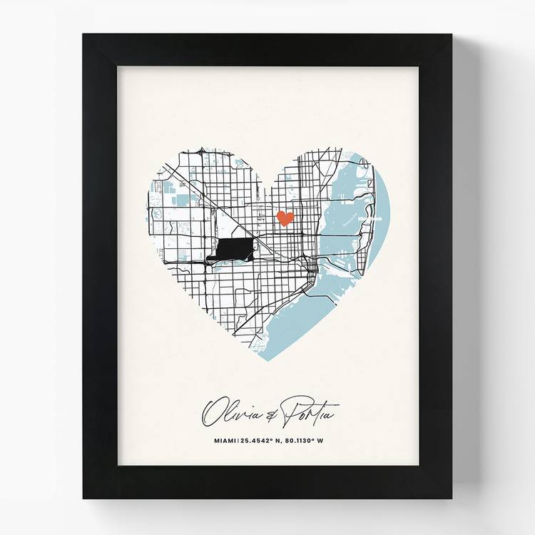 Our Love Map Custom Print - Lime And Lou