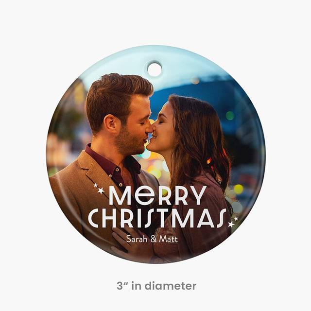 Custom Christmas Ornament with Picture and Text Set of Three - Lime And Lou