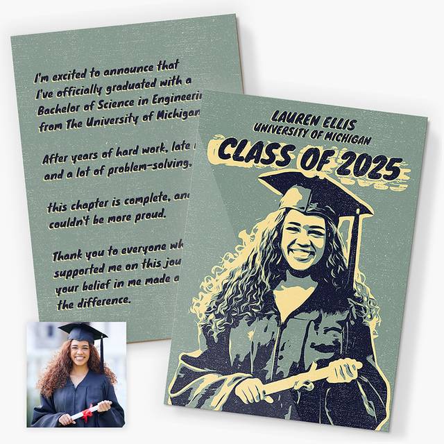 GradPop - Custom Graduation Announcement Cards (Set of 25) | Lime & Lou