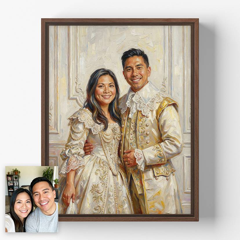 Royal Romance - Custom Canvas for Couple - Lime And Lou