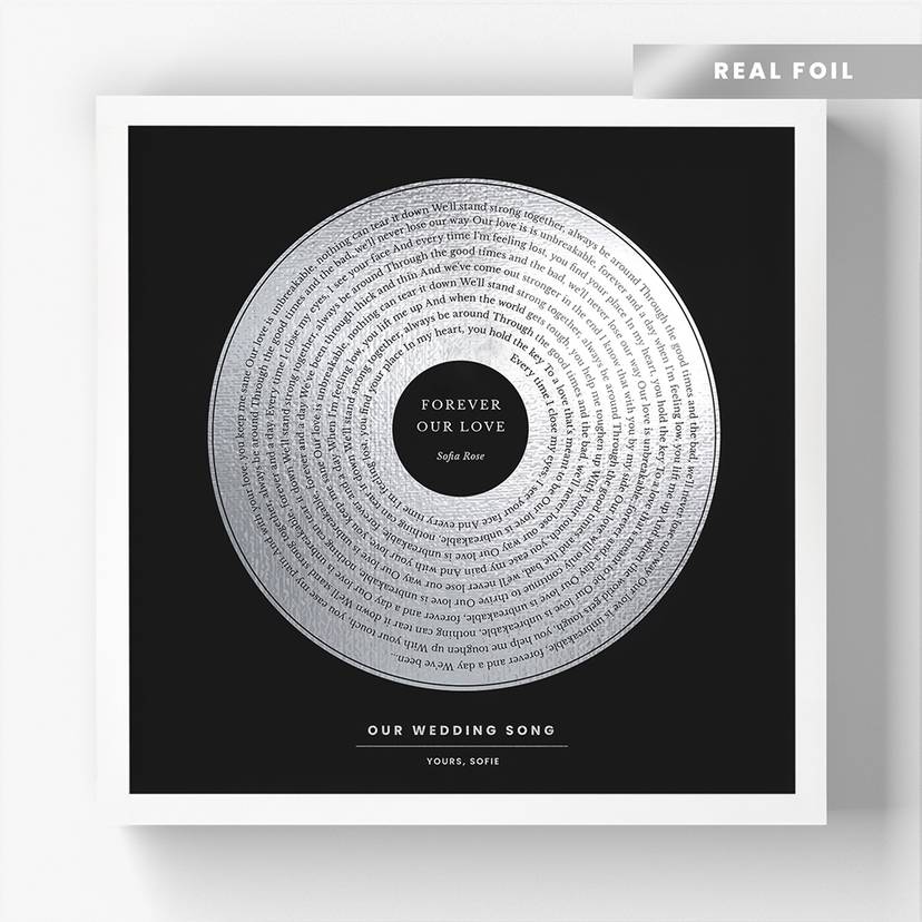 Silver Verse - Personalized Song Lyrics in Foil - Lime And Lou