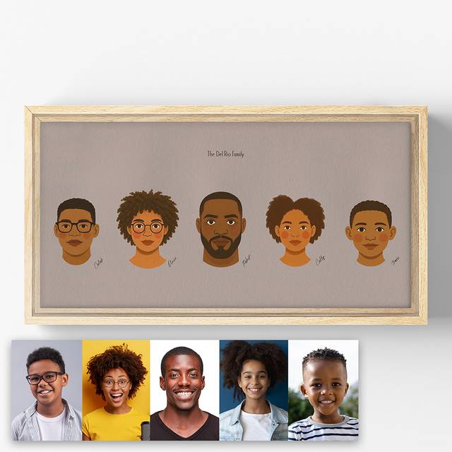 The Family Edit – Custom Portrait Canvas for Two - Lime And Lou