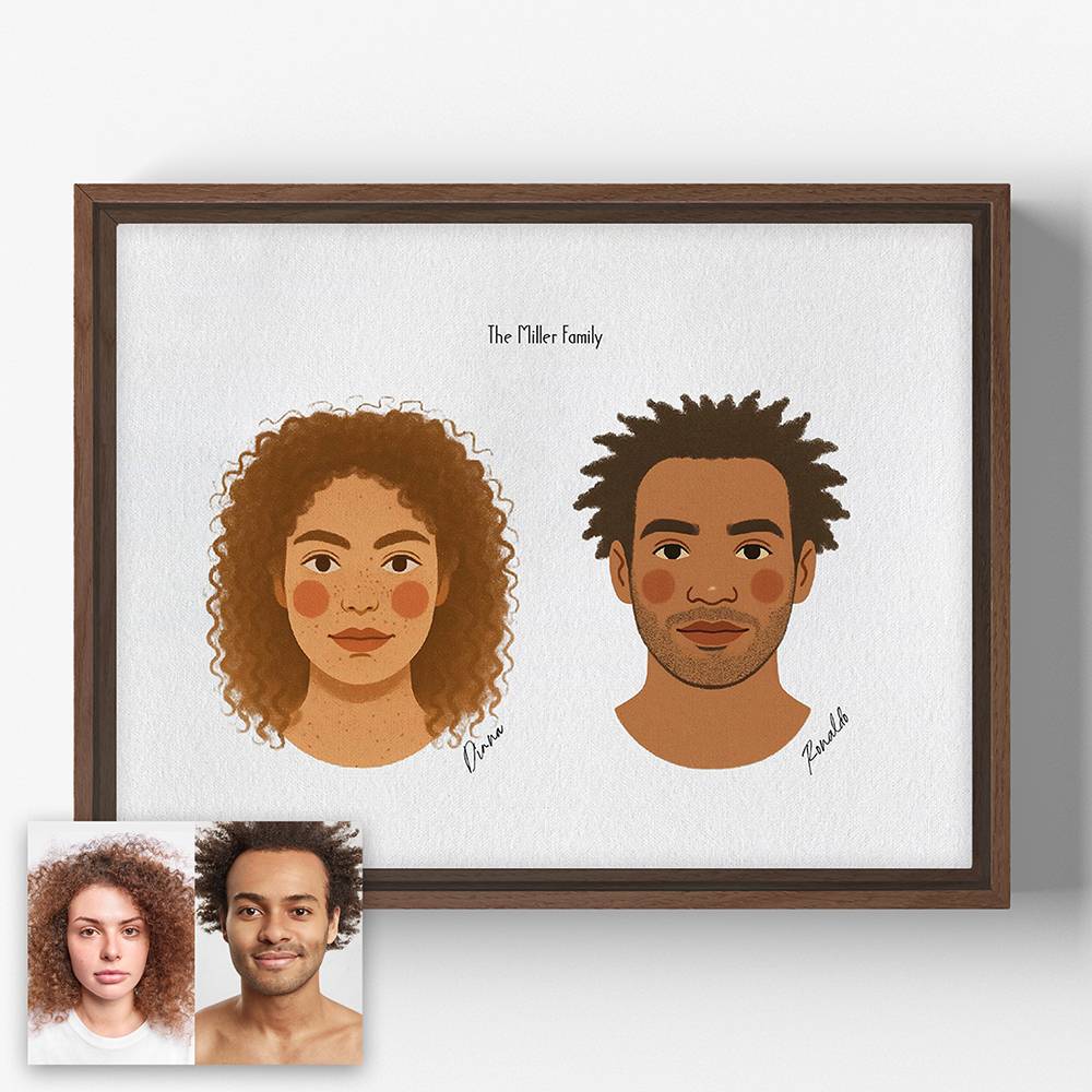 The Family Edit – Custom Portrait Canvas for Two - Lime And Lou