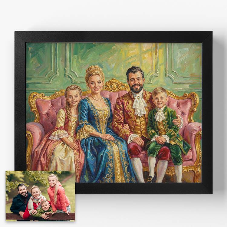 The Royals - Custom Family Portrait Print - Lime And Lou