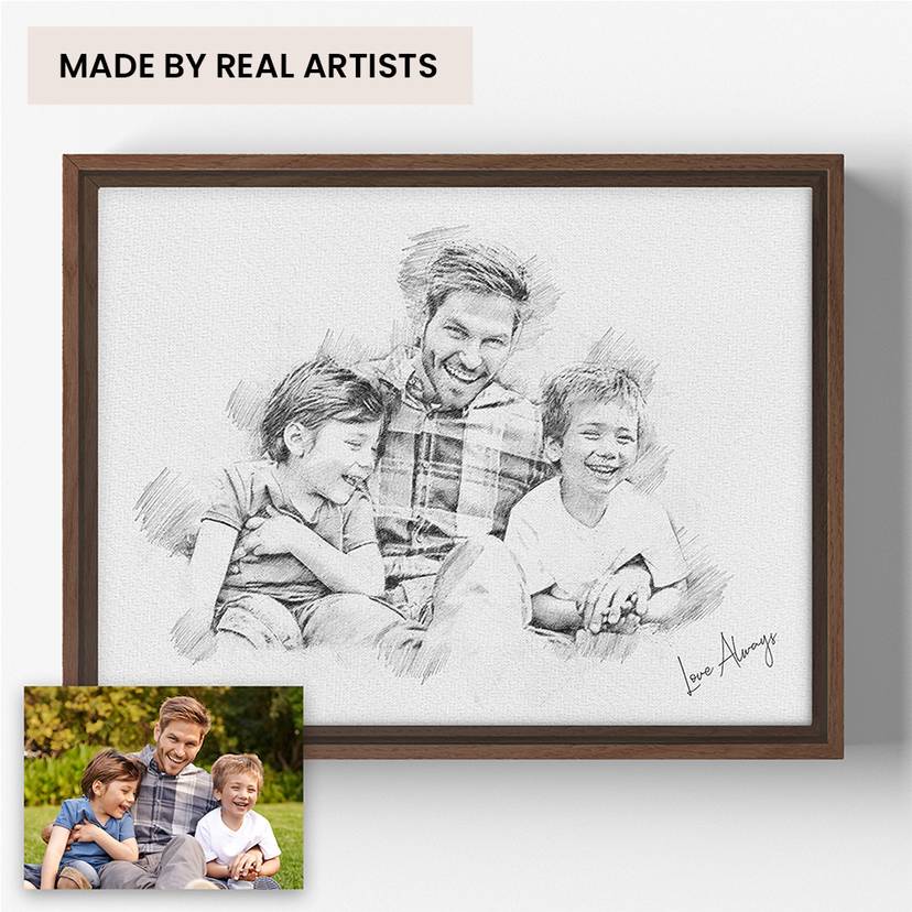 The Sketch Edit - Custom Horizontal Family Portrait Canvas | Lime & Lou