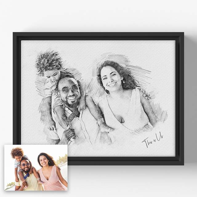 The Sketch Edit - Custom Horizontal Family Portrait Canvas | Lime & Lou