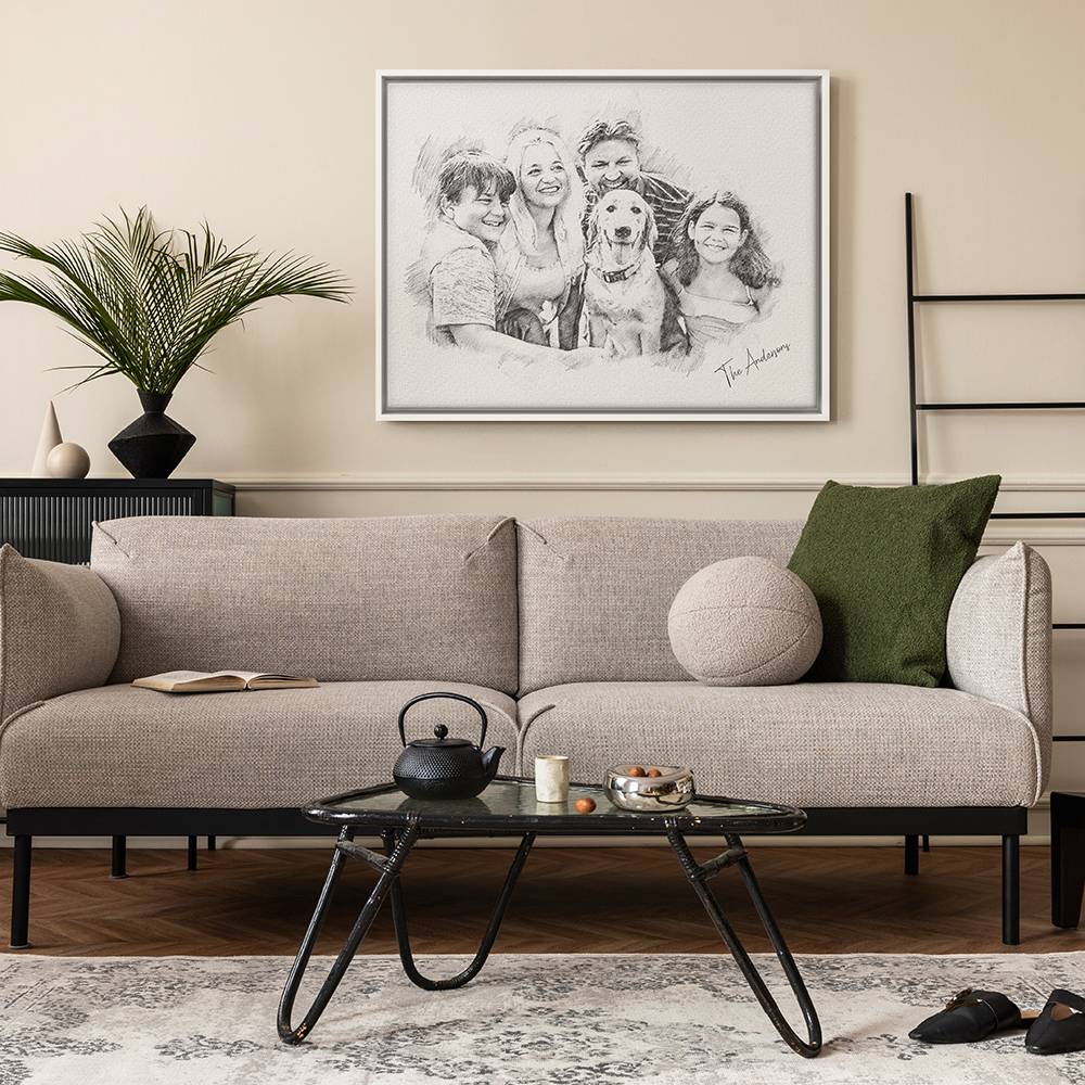 The Sketch Edit - Custom Horizontal Family Portrait Canvas | Lime & Lou