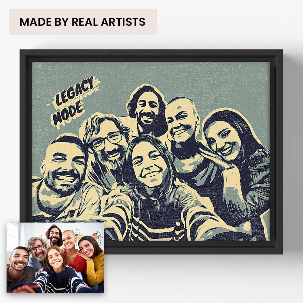 Together- Horizontal Pop Art Family Portrait - Lime And Lou