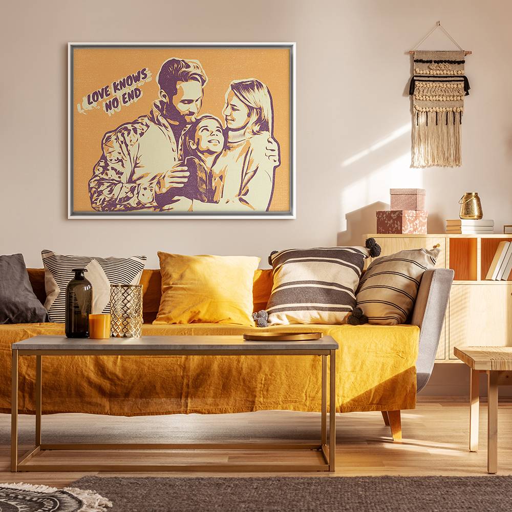 Together- Horizontal Pop Art Family Portrait - Lime And Lou