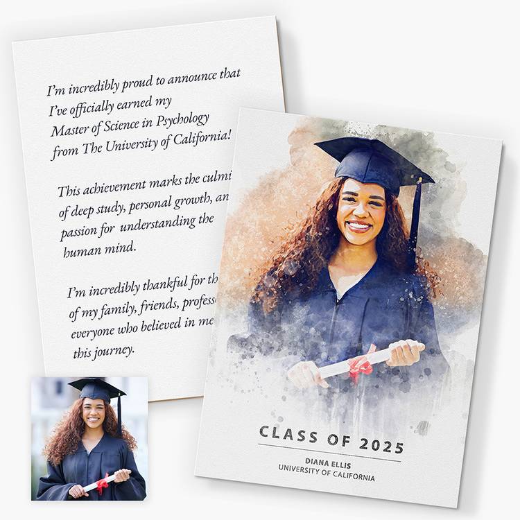 BlushCap - Custom Graduation Announcement Cards (Set of 25) | Lime & Lou