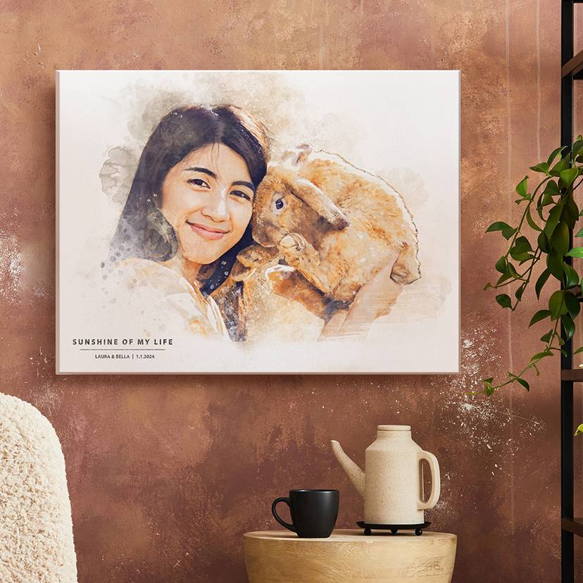 Watercolor Pet Portraits on Horizontal Acrylic | Lime & Lou