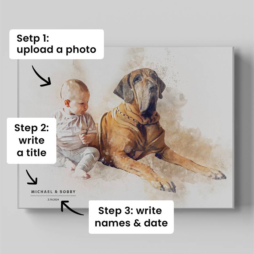 Watercolor Pet Portraits on Horizontal Acrylic | Lime & Lou