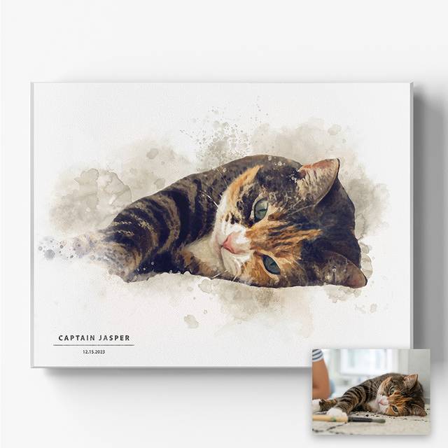 Watercolor Pet Portraits on Horizontal Acrylic | Lime & Lou