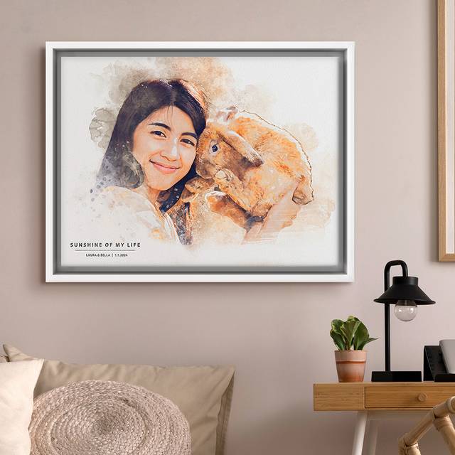 Watercolor Pet Portraits on Horizontal Canvas | Lime & Lou