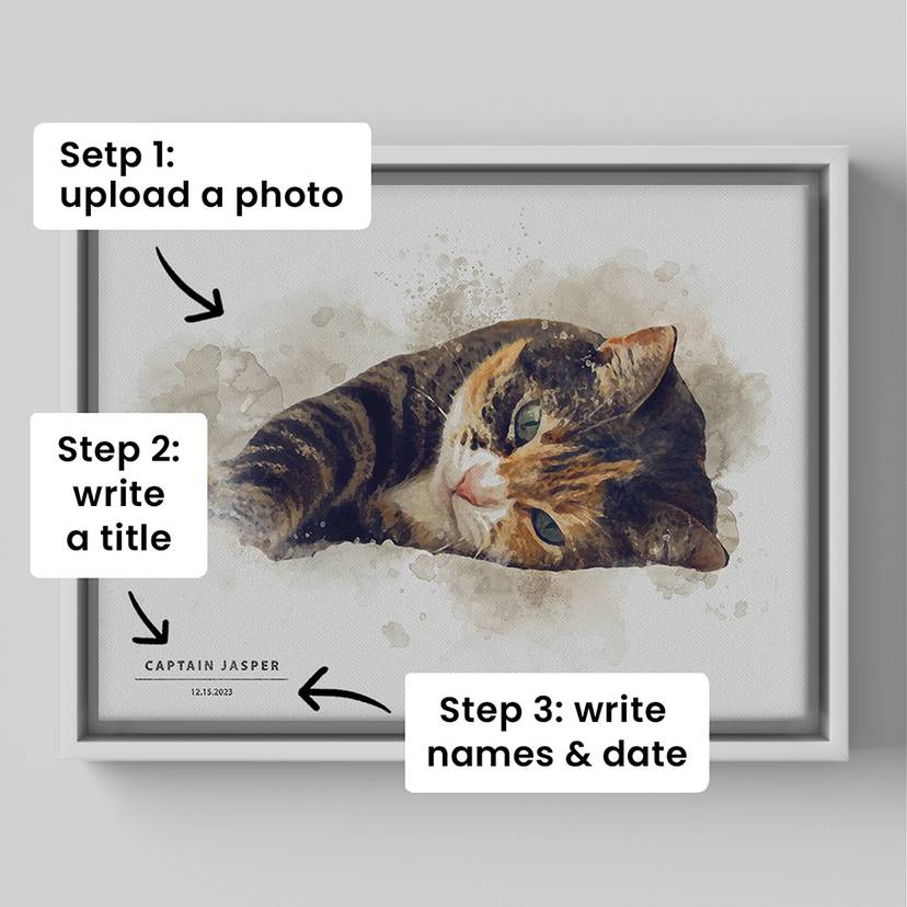 Watercolor Pet Portraits on Horizontal Canvas | Lime & Lou